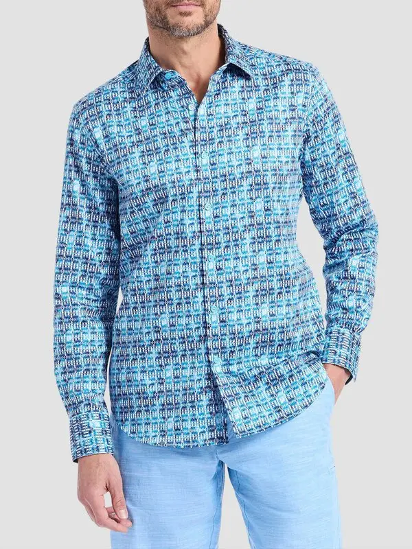 Robert Graham Westmoreland Geometric Stretch-cotton Shirt