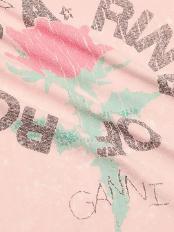 GANNI Jersey Logo Oversized T-shirt - Peach
