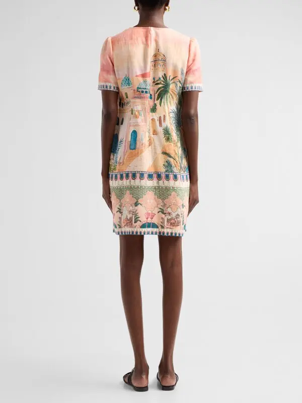Johnny Was Leela Jane Linen-blend Printed Minidress