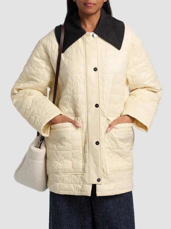 GANNI Contrast-trim Quilted Jacket