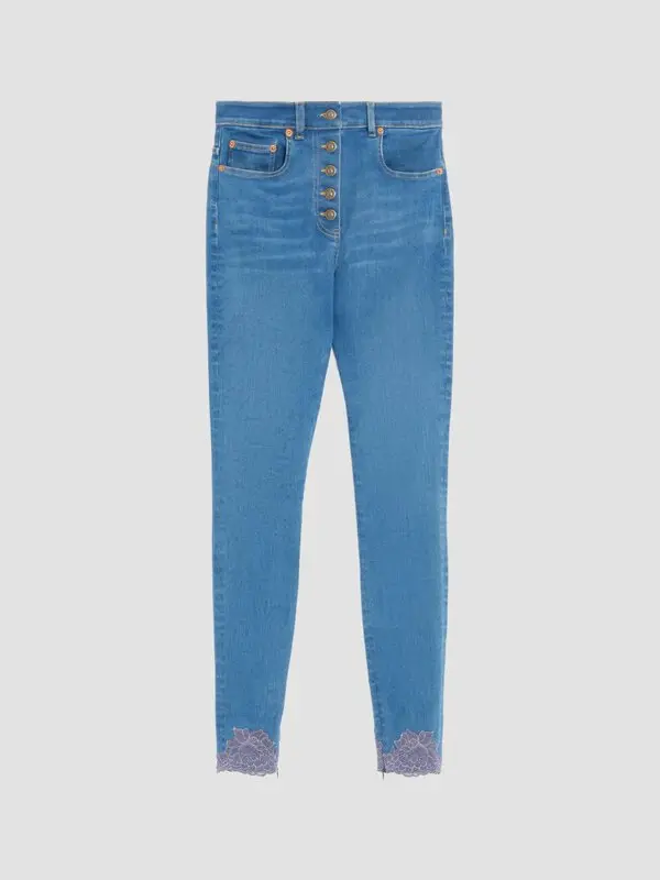 Valentino Garavani Jeans With Lace - Denim