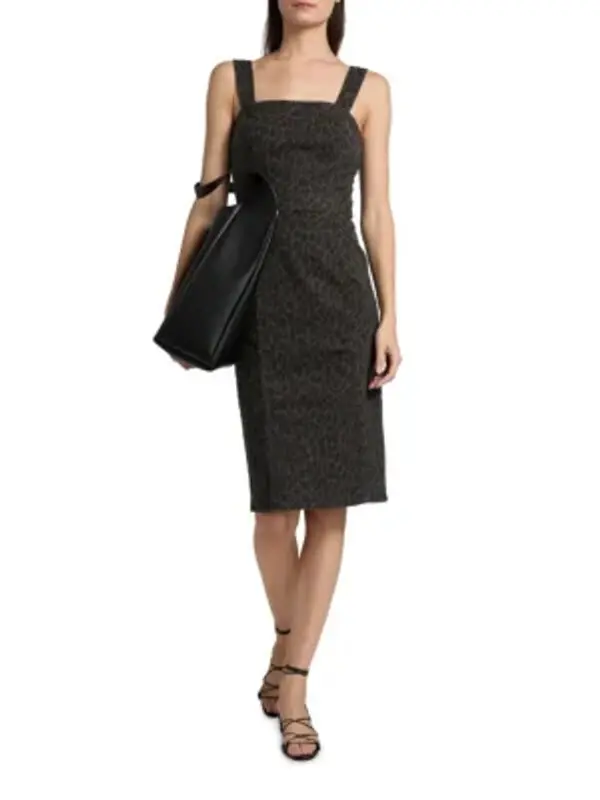 Ramy Brook Tamera Denim Printed Midi-dress