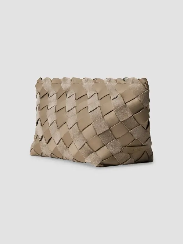 NAGHEDI Gigi Large Striped Suede Clutch Bag - Bluff