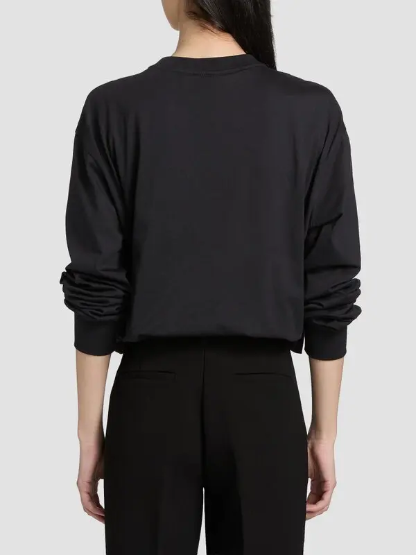 GANNI Embellished Cotton-jersey Crewneck Sweatshirt