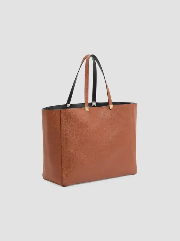 Valentino Garavani Rockstud Reversible Elk Print Calfskin Tote