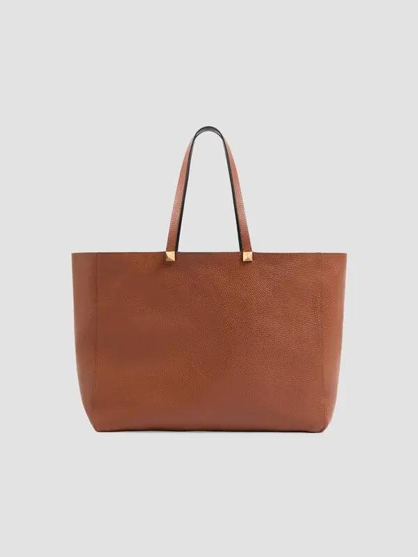 Valentino Garavani Rockstud Reversible Elk Print Calfskin Tote