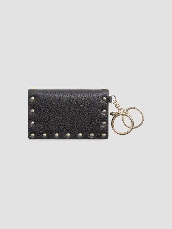 Valentino Garavani Rockstud Charm In Grainy Calfskin - Black