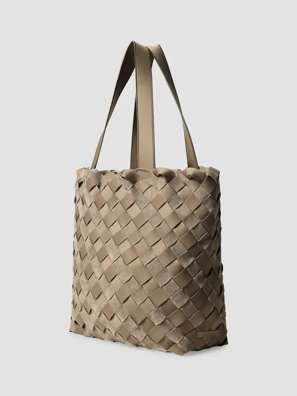 NAGHEDI Como Shopper Striped Suede Tote Bag
