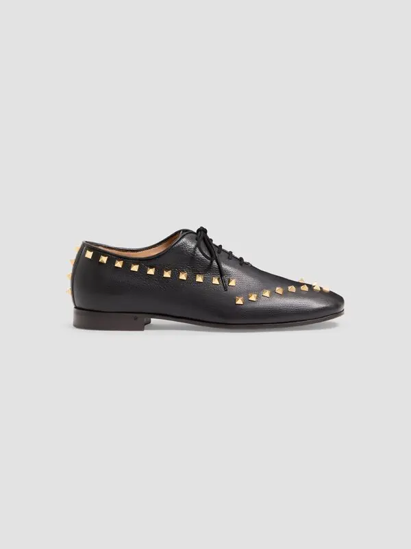Valentino Garavani Derby Rockstud In Kidskin