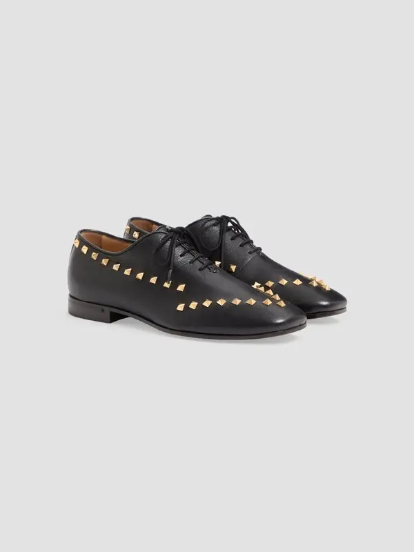 Valentino Garavani Derby Rockstud In Kidskin