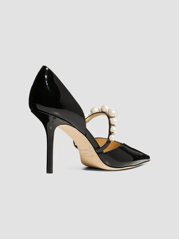 JIMMY CHOO Aurelie D'orsay 85mm Pearl & Patent Leather Pumps