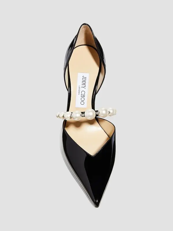 JIMMY CHOO Aurelie D'orsay 85mm Pearl & Patent Leather Pumps