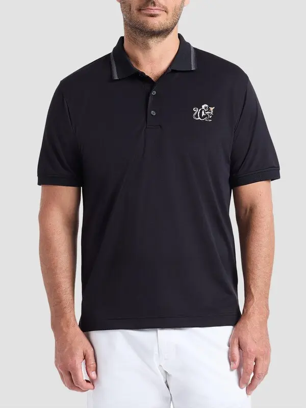 Robert Graham Monkey Business Knit Polo Shirt