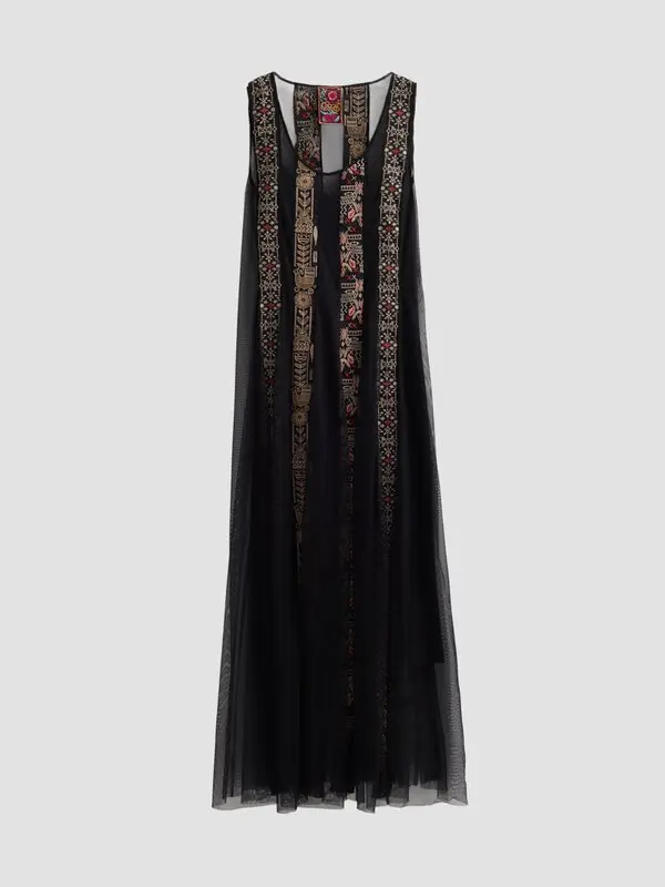 Johnny Was Ilenia Mesh Maxi Slipdress