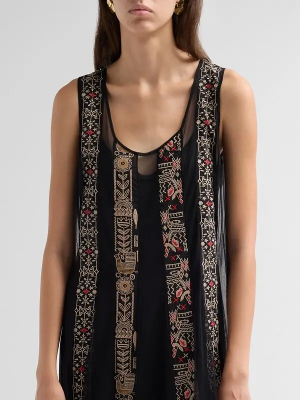Johnny Was Ilenia Mesh Maxi Slipdress