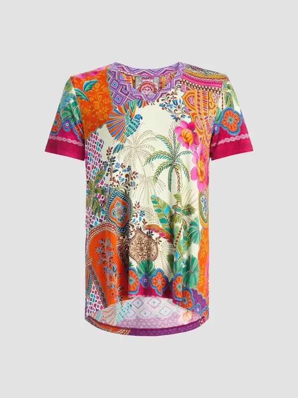 Johnny Was The Janie Printed V-neck T-shirt