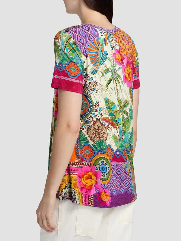 Johnny Was The Janie Printed V-neck T-shirt
