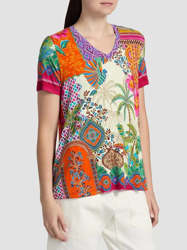 Johnny Was The Janie Printed V-neck T-shirt