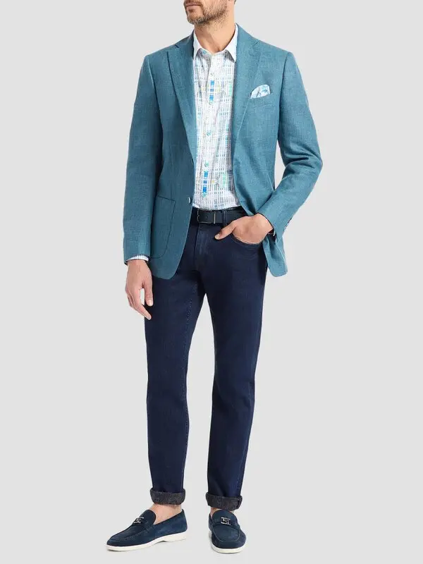 Robert Graham Fawler Woven Linen-virgin Wool Sportcoat