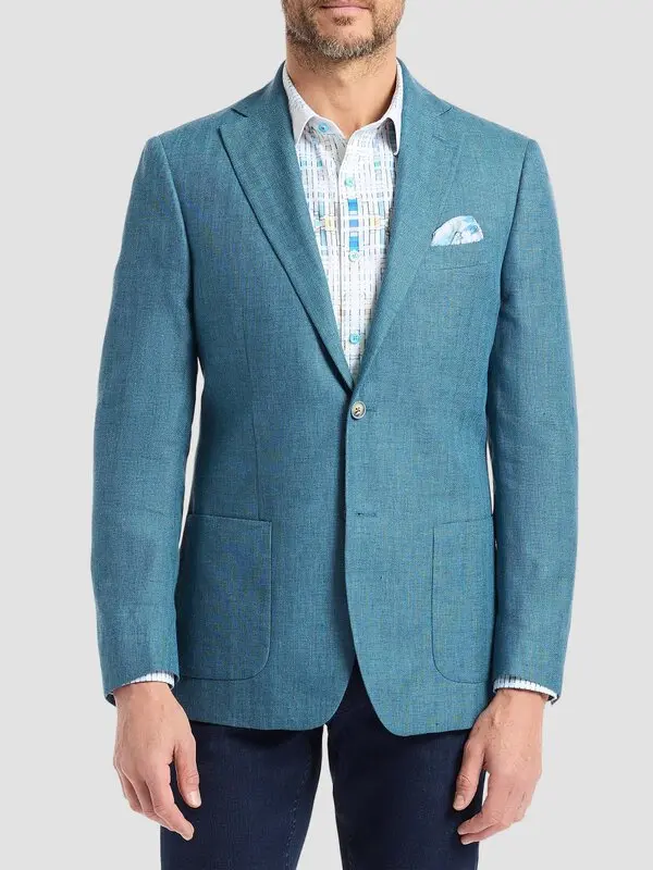 Robert Graham Fawler Woven Linen-virgin Wool Sportcoat
