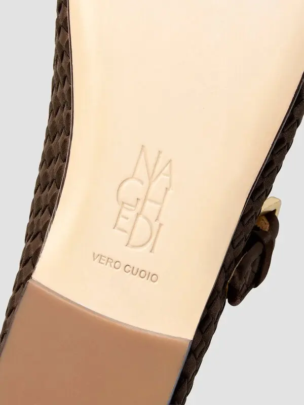 NAGHEDI Marais Satin Mary Jane Flats - Chocolate