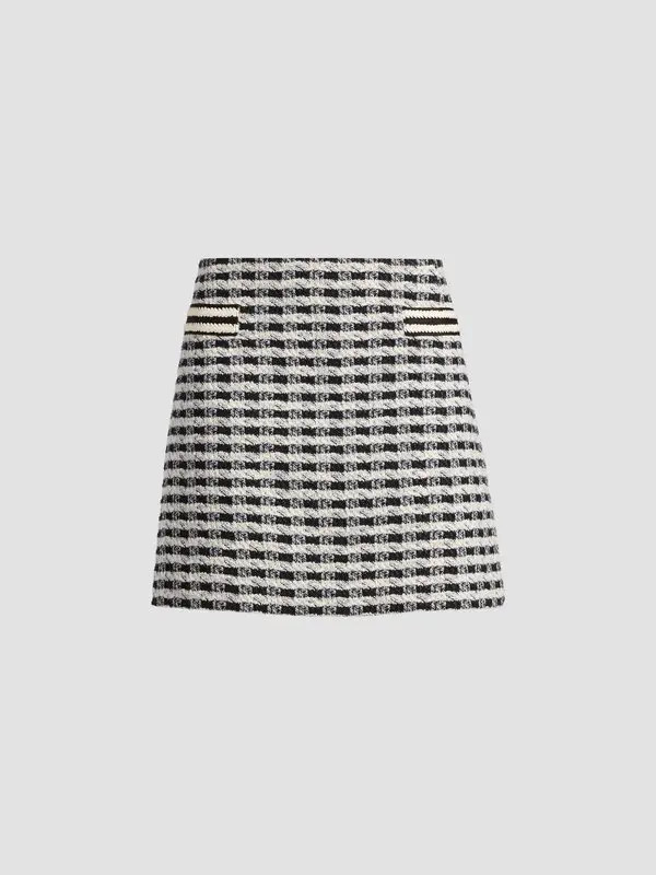 Ramy Brook Charlie Houndstooth A-line High-waisted Miniskirt
