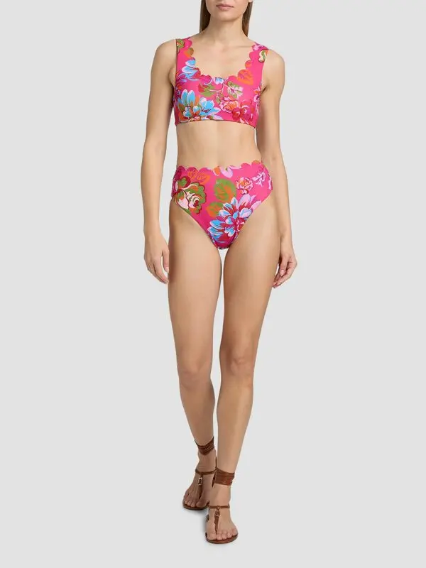 Beach Riot Nessa Floral Scallop High-rise Bikini Bottom