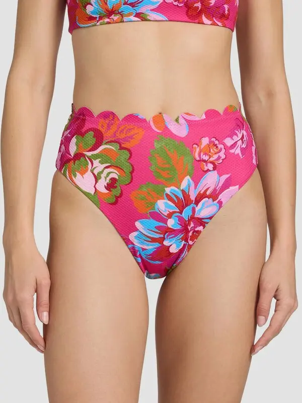 Beach Riot Nessa Floral Scallop High-rise Bikini Bottom