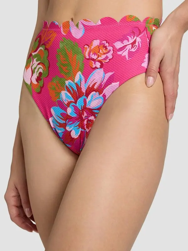 Beach Riot Nessa Floral Scallop High-rise Bikini Bottom