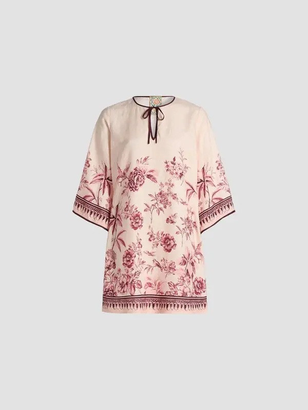 Johnny Was Floral Linen Minidress
