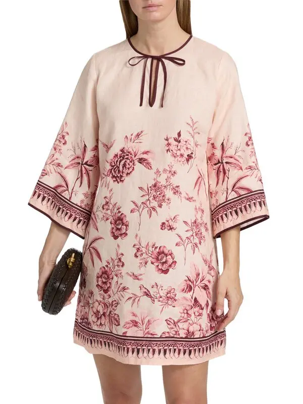 Johnny Was Floral Linen Minidress