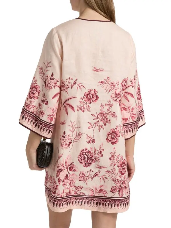 Johnny Was Floral Linen Minidress