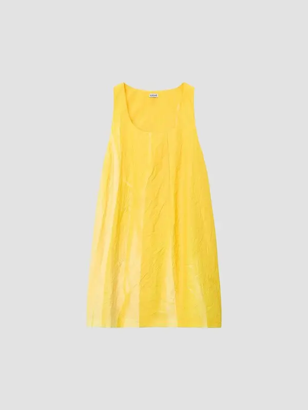 Loewe Pleated Gradient Print Minidress - Yellow