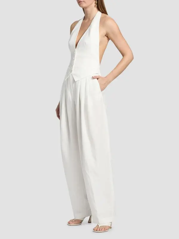 Ronny Kobo Rex Linen-blend Vest Jumpsuit