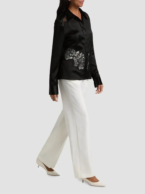 Ramy Brook Serena Laced Satin Top