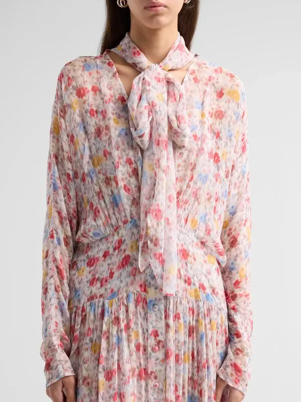 GANNI Textured Silk Georgette Maxi Dress