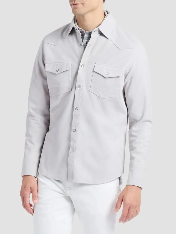 Robert Graham Marstow Leather Shirt Jacket