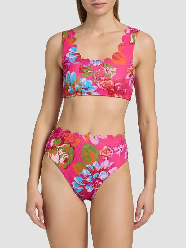 Beach Riot Madison Floral Scallop Bikini Top