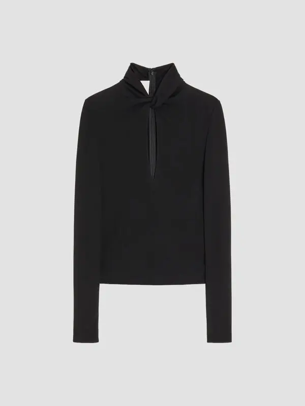 Valentino Garavani Crepe Jersey Top - Black