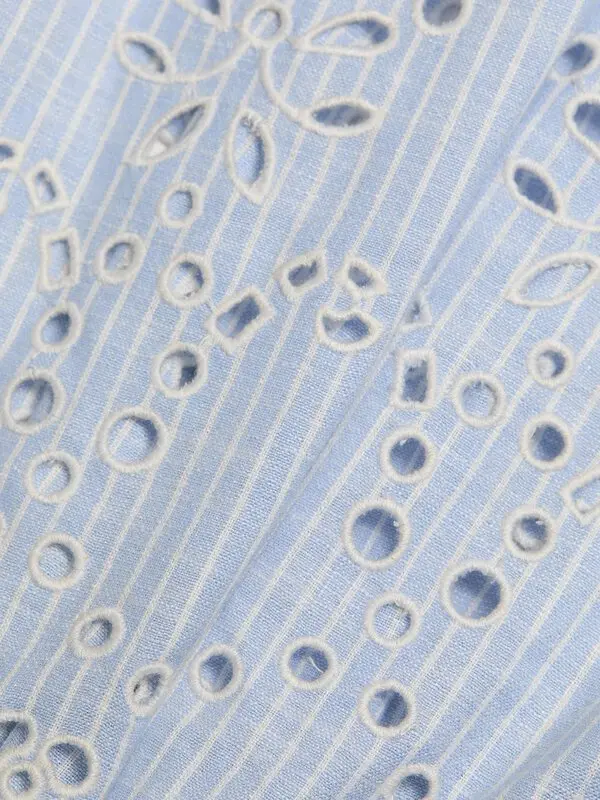 Hemant & Nandita Eyelet Striped Cotton-blend Harem Pants