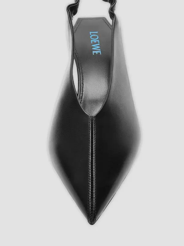 Loewe Origami Cubic 45mm Leather Slingback Pumps - Black