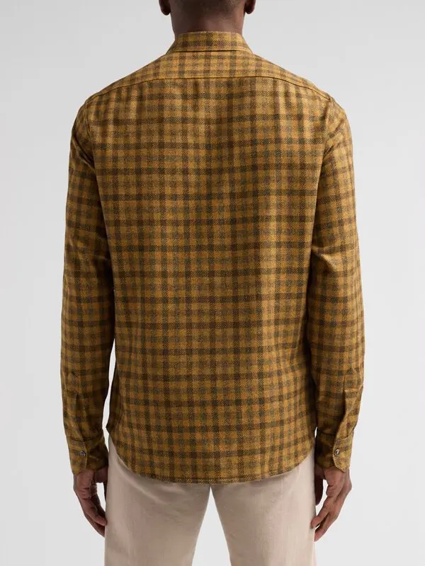 Kiton Buba Plaid Cashmere Snap-front Shirt