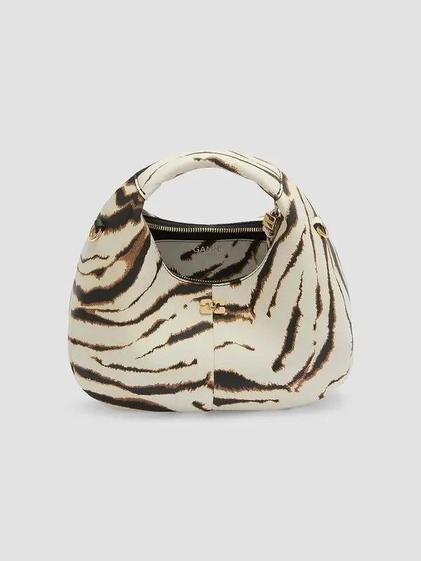 GANNI Mini Zebra Hobo Bag