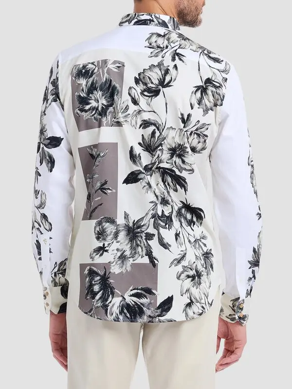 Robert Graham Le Striped Floral Cotton Shirt