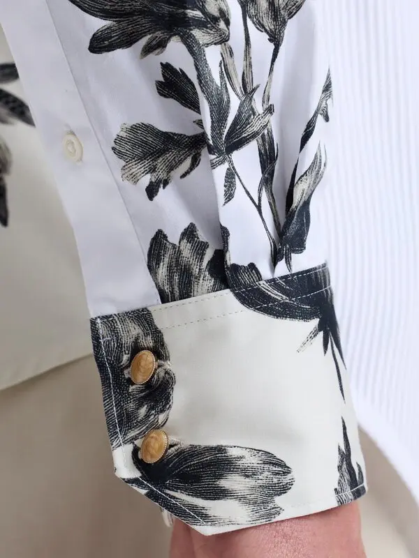 Robert Graham Le Striped Floral Cotton Shirt