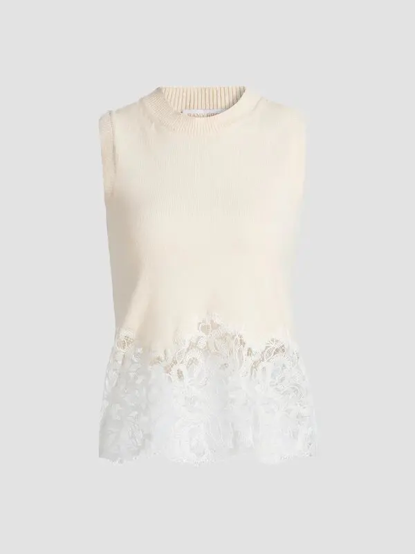 Ramy Brook Nerissa Lace & Wool-cashmere Sweater