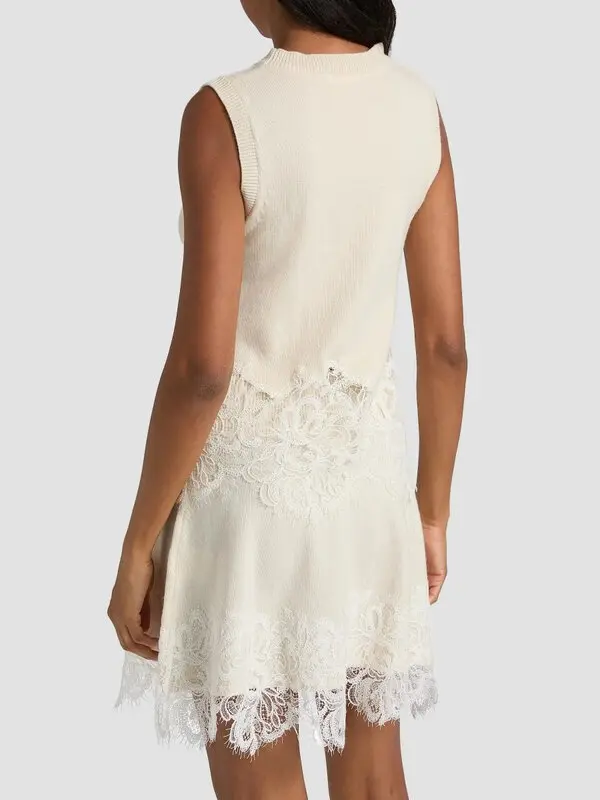 Ramy Brook Nerissa Lace & Wool-cashmere Sweater