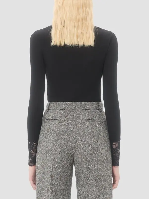 Valentino Garavani Wool Sweater With Lace - Black