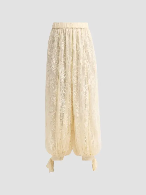 Hemant & Nandita Floral Lace Parachute Pants
