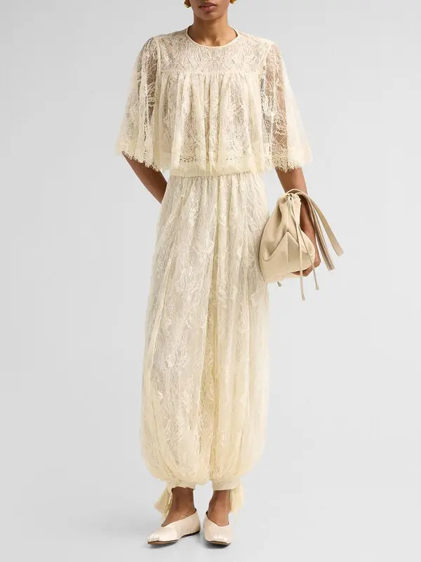 Hemant & Nandita Floral Lace Parachute Pants